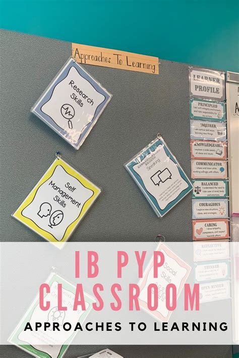 A Bulletin Board With Labels On It That Says Ibp Classroom Approaches To Learning