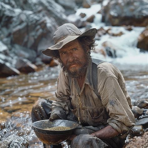 Free Prospector Panning Gold Image Prospector Gold Panning