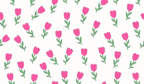 Cute Tulips Pattern Background Vector Design Premium Vector
