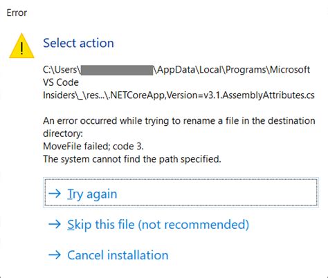 Vs Code Fails To Update Due To Movefile Operation Error · Issue 116523 · Microsoftvscode · Github