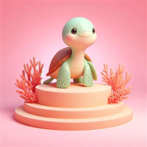 3d Animation Of A Smiling Turtle Premium Ai Generated Image