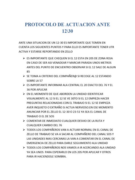 Protocolo De Actuacion Ante 12 Pdf