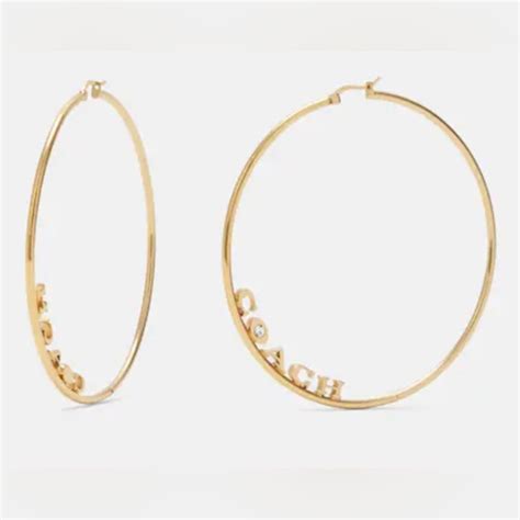 Coach Jewelry Coach Gold Large Hoop Earrings Brand New Poshmark