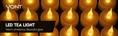 Vont Realistic Bright Flameless Led Tea Light Candles Bright Ing