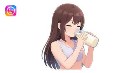 Anime Girl Long Hair Drinking Her Breast Milk Emoji Ai Emoji Generator