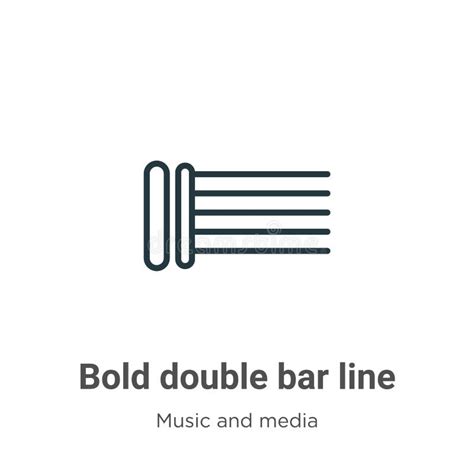 Bold Double Bar Line Outline Vector Icon Thin Line Black Bold Double Bar Line Icon Flat Vector