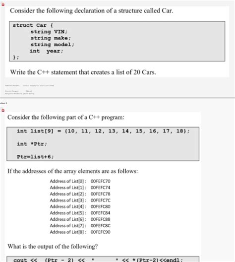 Solved Consider The Following Declaration Of A Structure