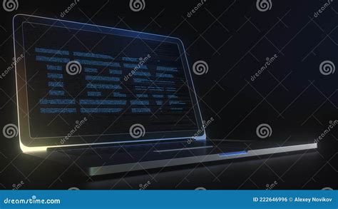 computer screen with the logo of ibm made with source code editorial