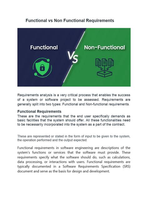 Functional Vs Non Functional Requirements Pdf Usability