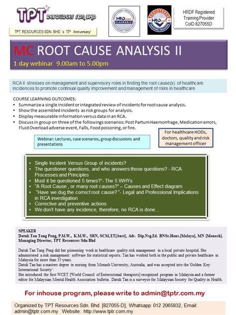Root Cause Analysis II TPT Resources Sdn Bhd
