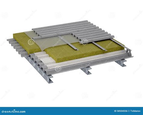 Flat Roof Insulation Stock Illustration Illustration Of Site 58504556