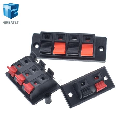 GREATZT 1PCS 2 4 6 Way Spring Push Release Connector Speaker Terminal Strip Block In Integrated