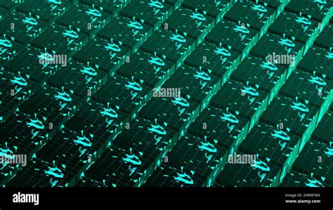 Abstract 3d Transforming Geometric Shapes Seamless Loop Motion Turquoise Moving Blocks Or