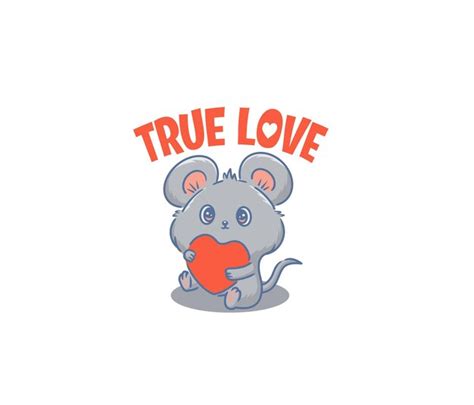 Premium Vector Cute Mouse Hugging In Love Mascot