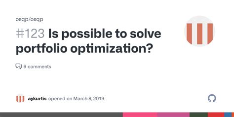 Is Possible To Solve Portfolio Optimization Issue 123 Osqp Osqp