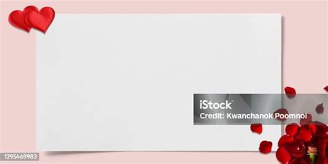복사 공간 3d 일러스트와 분홍색 배경에 빨간 장미흰색 종이 0명에 대한 스톡 사진 및 기타 이미지 0명 공란 공휴일 Istock