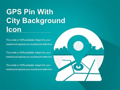 Gps Pin With City Background Icon Powerpoint Presentation Images Templates Ppt Slide