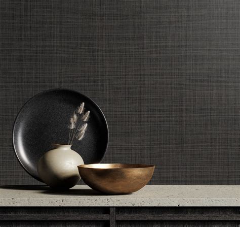 Ym30830 String Birch Texture Black Wallpaper Wallcoveringsmart