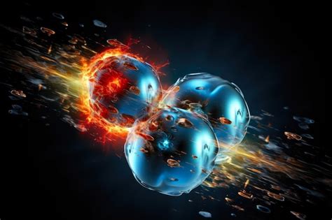 Premium Ai Image Proton Collision Subatomic Fireworks