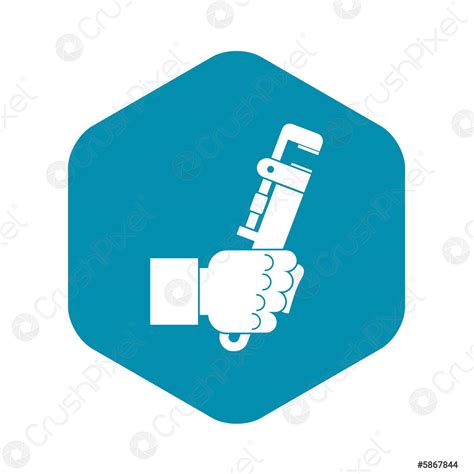 Hacksaw In Man Hand Icon Simple Style Stock Vector 5867844 Crushpixel