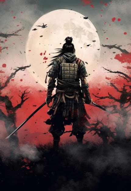 Premium Ai Image Arafed Image Of A Samurai Standing In Front Of A