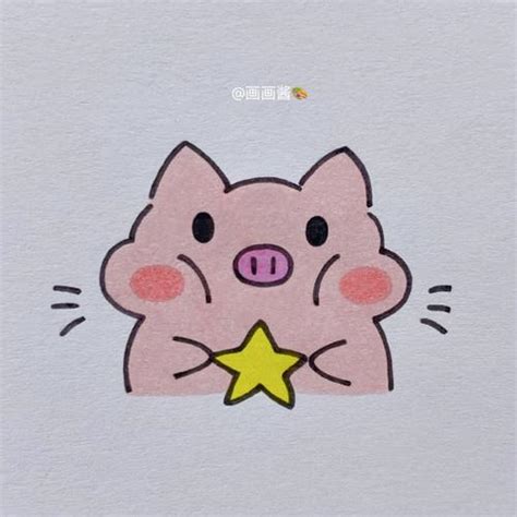 简笔画可爱猪 简笔画可爱猪猪 画趣文库（我爱生活）