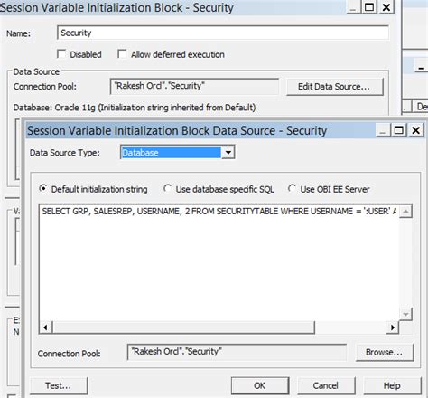 Obiee 11g12c And Odi12c Authentication External Database Table
