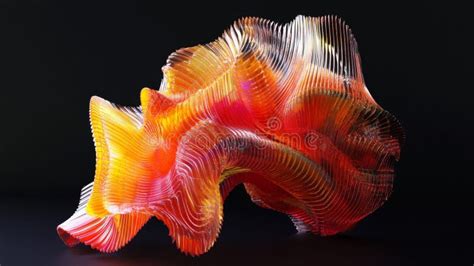 Abstract 3d Render Of Red Orange Yellow Shapes Stock Illustration Illustration Of Form Flow