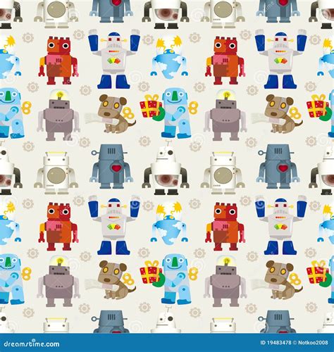 Seamless Robot Pattern Stock Vector Illustration Of Fantasy 19483478