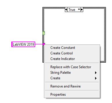 LabVIEW 2019 Create Constant Right Click Menu LabVIEW General LAVA
