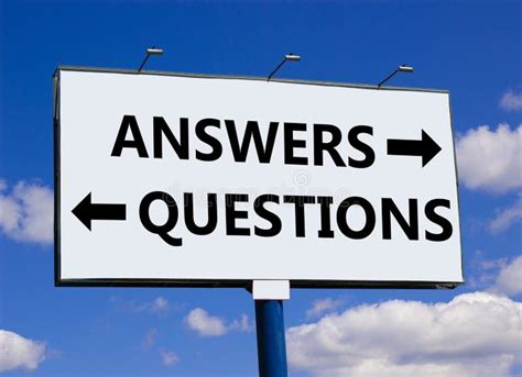 Questions And Answers Symbol Concept Word Questions Answers On Beautiful Billboard With Two