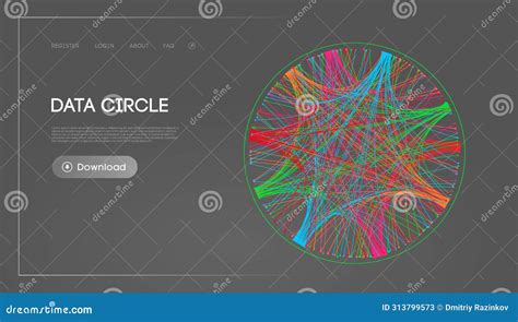 Big Data Circle Blockchain Technology Background Neural Network Digital Background Stock Vector
