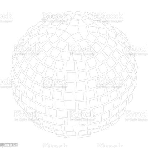 줄무늬로 만든 추상구형 투명 3d 형상 구에 대한 스톡 벡터 아트 및 기타 이미지 구 와이어 프레임 모델 추상적인 Istock