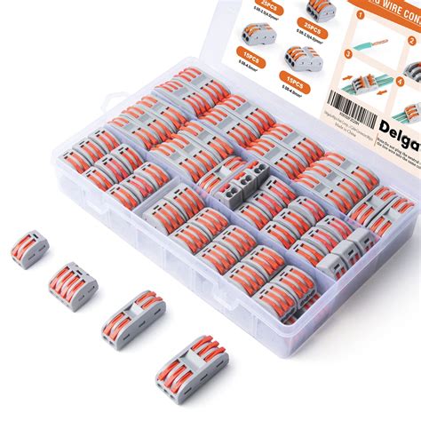 Buy 80pcs Compact Splicing Wire Connectors Assortment Kit Delgada Electrical Reusable Push In