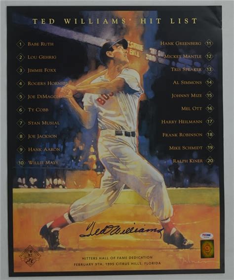 Lot Detail Ted Williams Hitters Hall Of Fame Autographed Photo