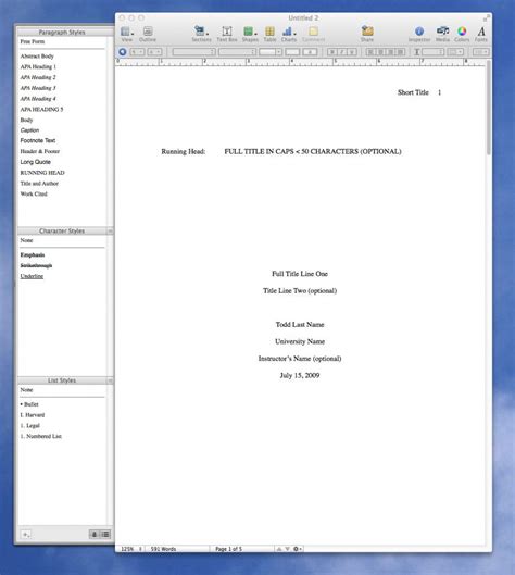 Microsoft Word Apa Template Free Word Template