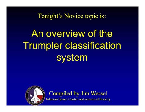 Overview Of Trumpler Classification System Docslib Overview Of Trumpler Classification System Docslib