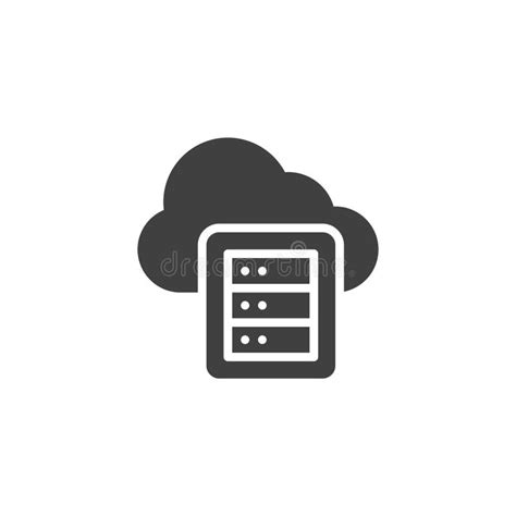 Cloud With A Server Rack Vector Icon Stock Vector Illustration Of