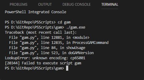 Integrated Console Failing To Execute Gam Issue Powershell Vscode Powershell Github