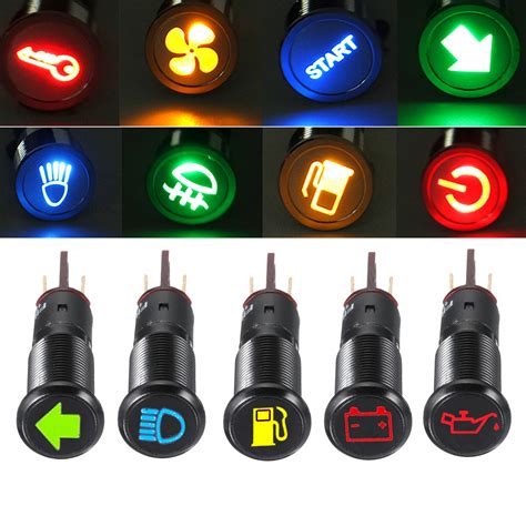 New 122436v 10mm Led Dashboard Warning Signal Light Van Dash Panel Indicator Lamp Chile Shop