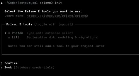 Back Button Does Not Work On Init Flow With Sqlite Selected · Issue 819 · Prismaprisma · Github