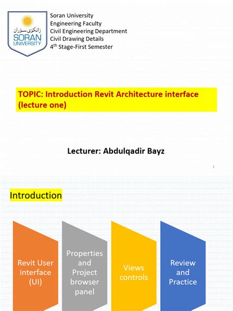 Lecture One Introduction To Revit Pdf Autodesk Revit 3 D