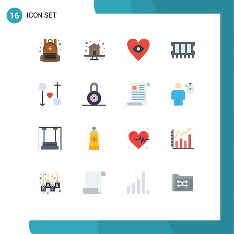 16 Universal Flat Colors Set For Web And Mobile Applications Passion Male Heart Love Ram