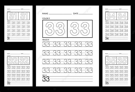 Tracing And Coloring Numbers Worksheets Learn Numbers Draw Illustration