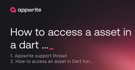 How To Access A Asset In A Dart Function Threads Appwrite