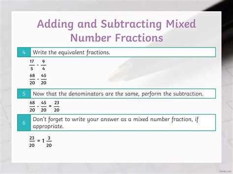 Adding And Subtracting Fractions Powerpointpptx Science