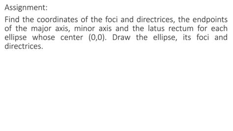 Ellipse Standard And General Form And Graphs Pptx