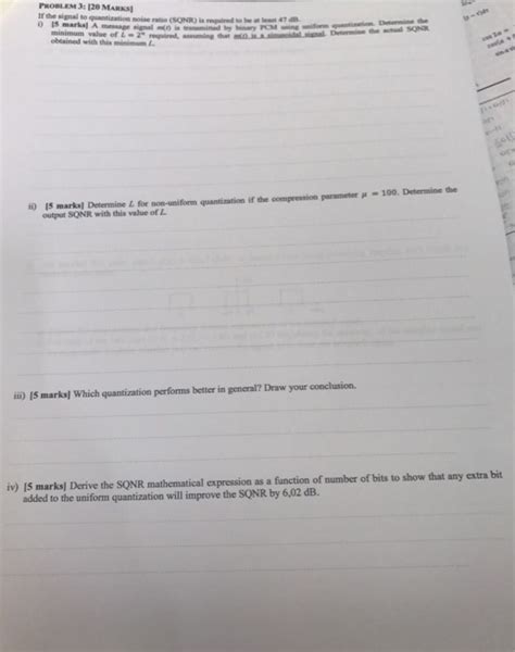 If The Signal To Quantization Noise Ratio Sqnr Is