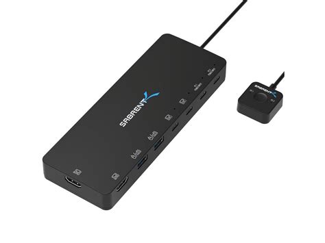 Sabrent Kvm Switch Usb C 1 Pc To 2 Displays With 60 Watt Power Delivery Usb Ckdh