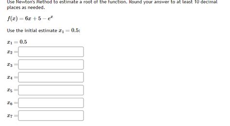Solved Use Newton S Method To Estimate A Root Of The Chegg Com